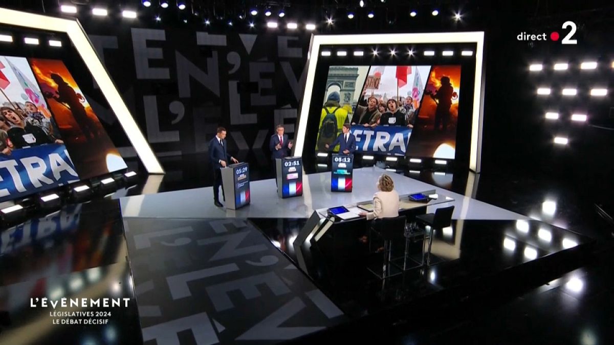 Les dirigeants français participent à un débat télévisé avant le ...